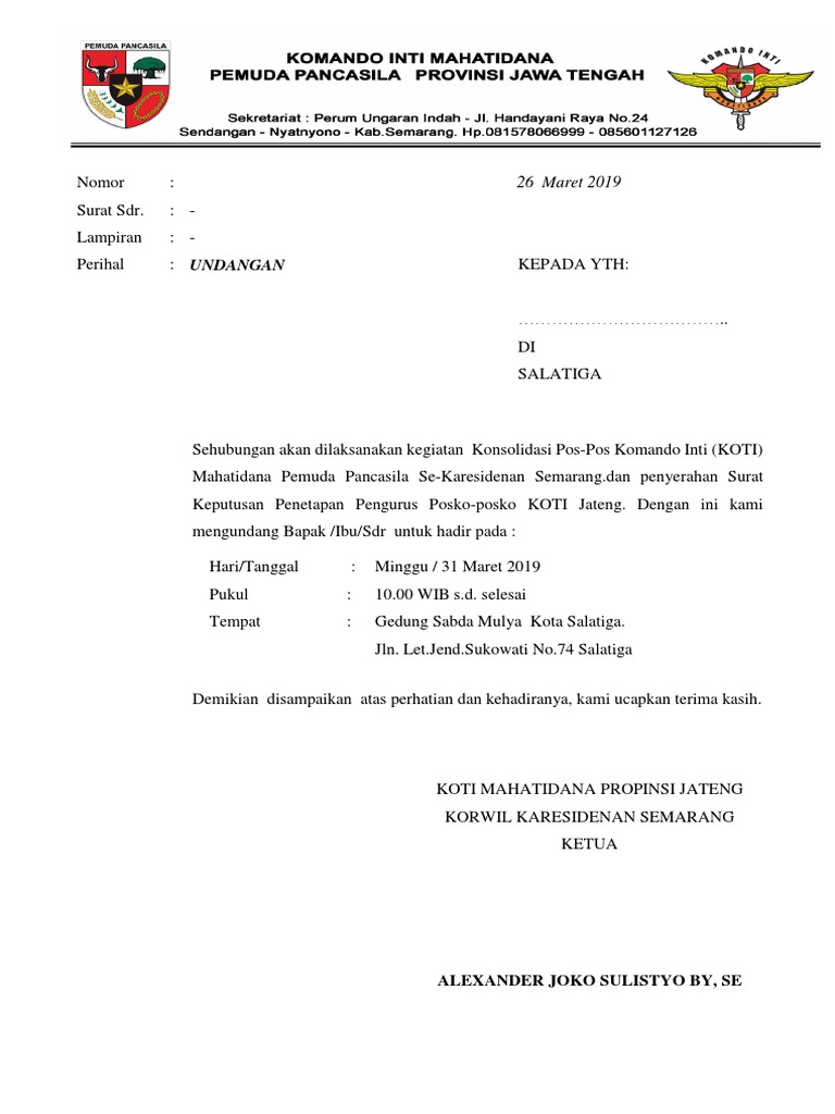 Formulir Undangan PP | PDF