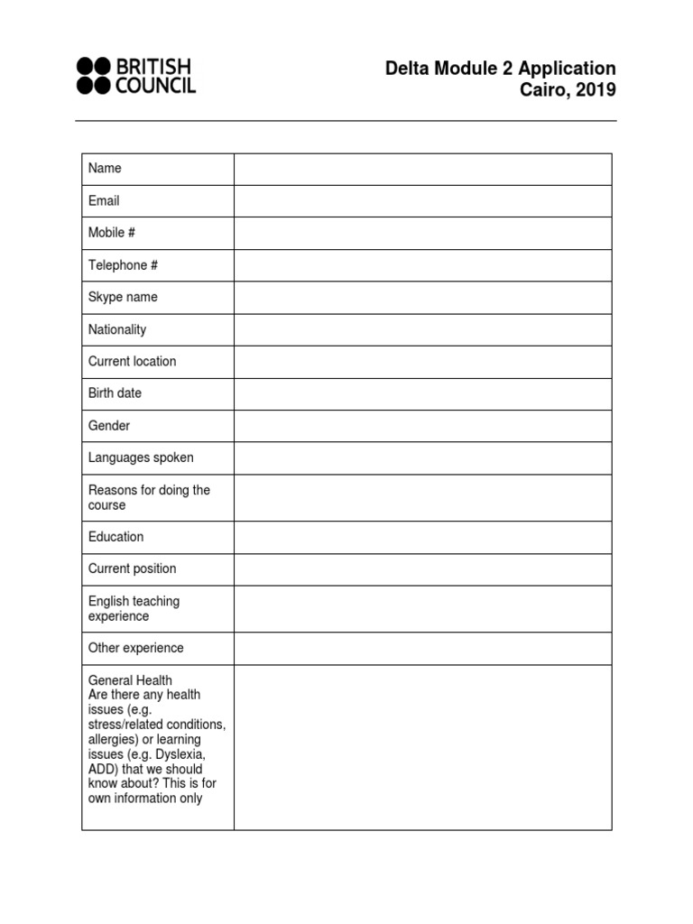 Delta Module 2 Application Guidelines | PDF | Behavior Modification ...