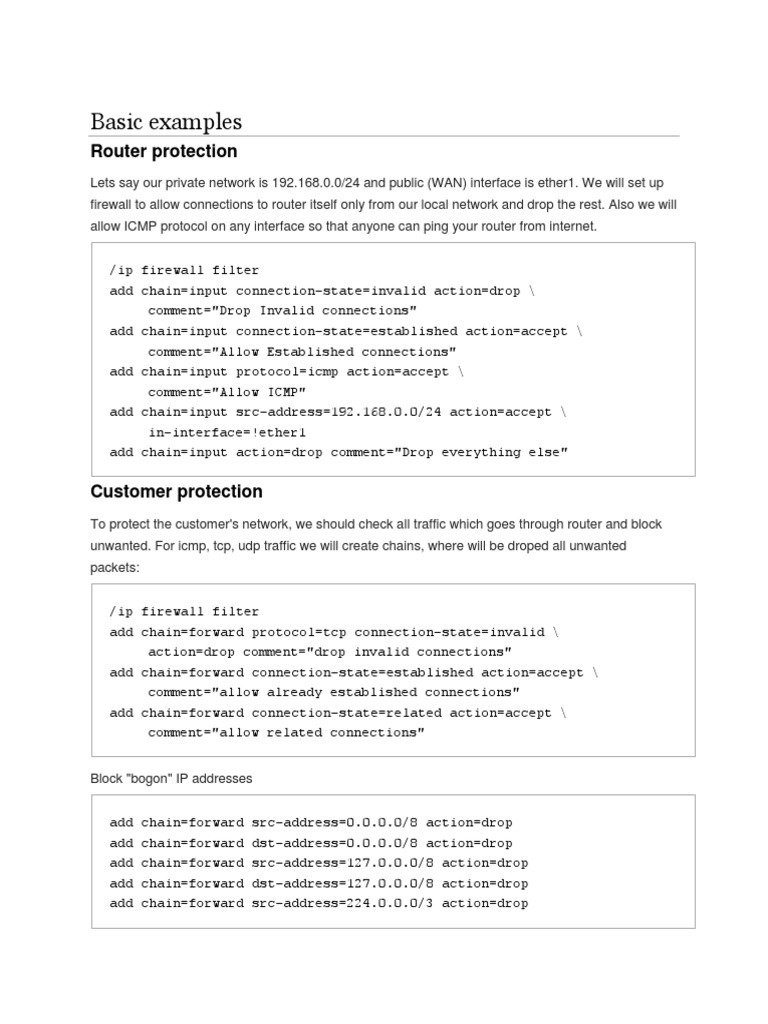 Firewall FBasic Examples | PDF | Firewall (Computing) | Router (Computing)