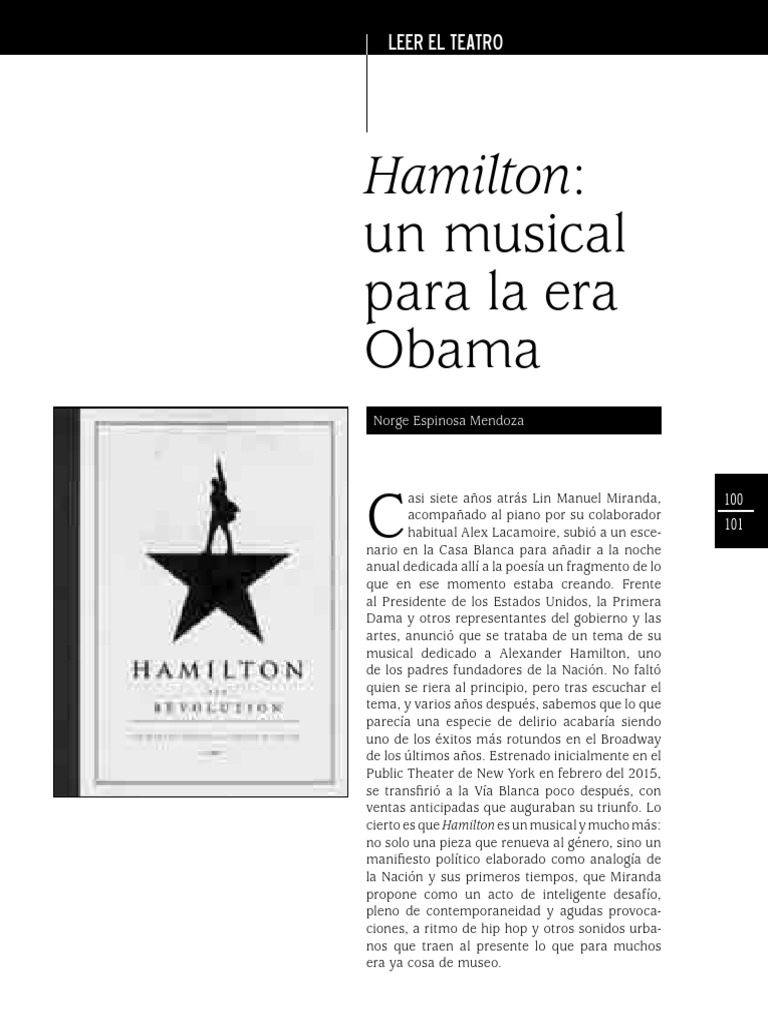 Hamilton: El Musical Revolucionario | PDF | Alexander Hamilton | Teatro ...
