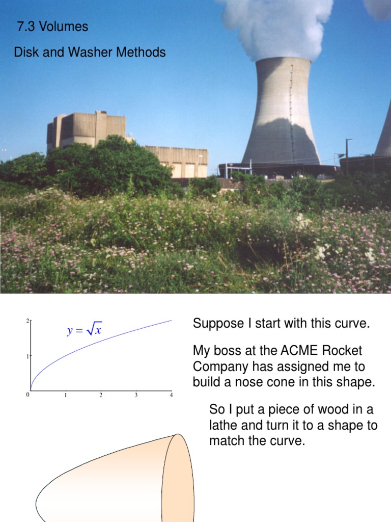 7.3 Volumes Disk and Washer Methods | PDF | Volume | Sphere