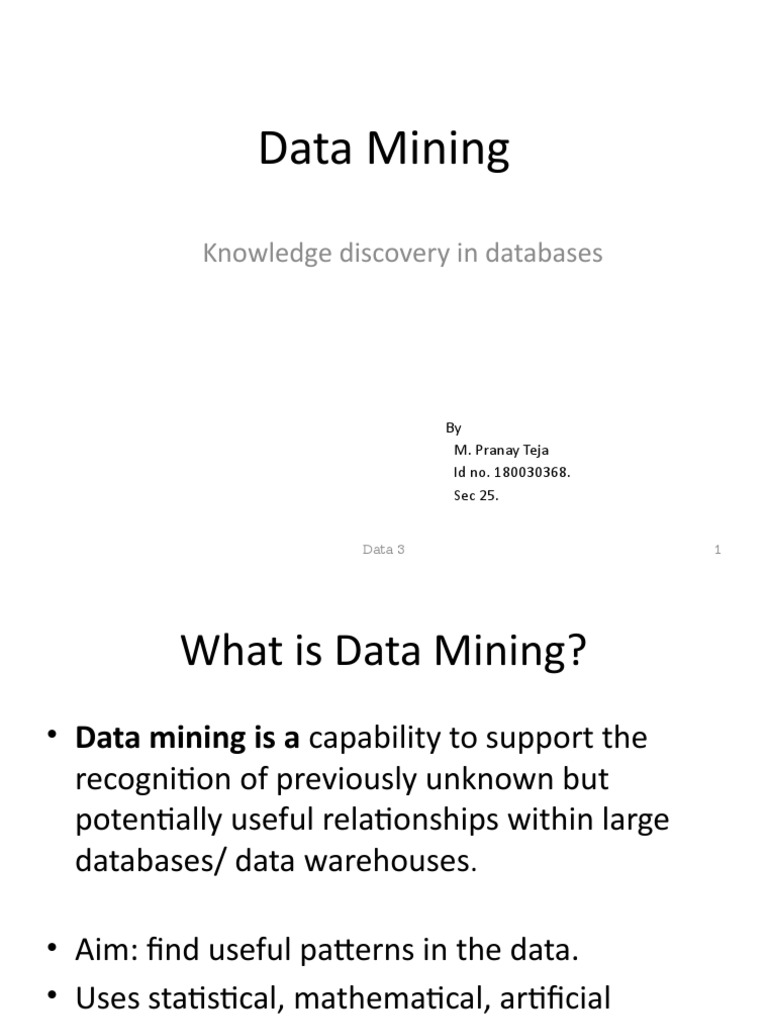 Data Mining: Knowledge Discovery in Databases | Download Free PDF ...