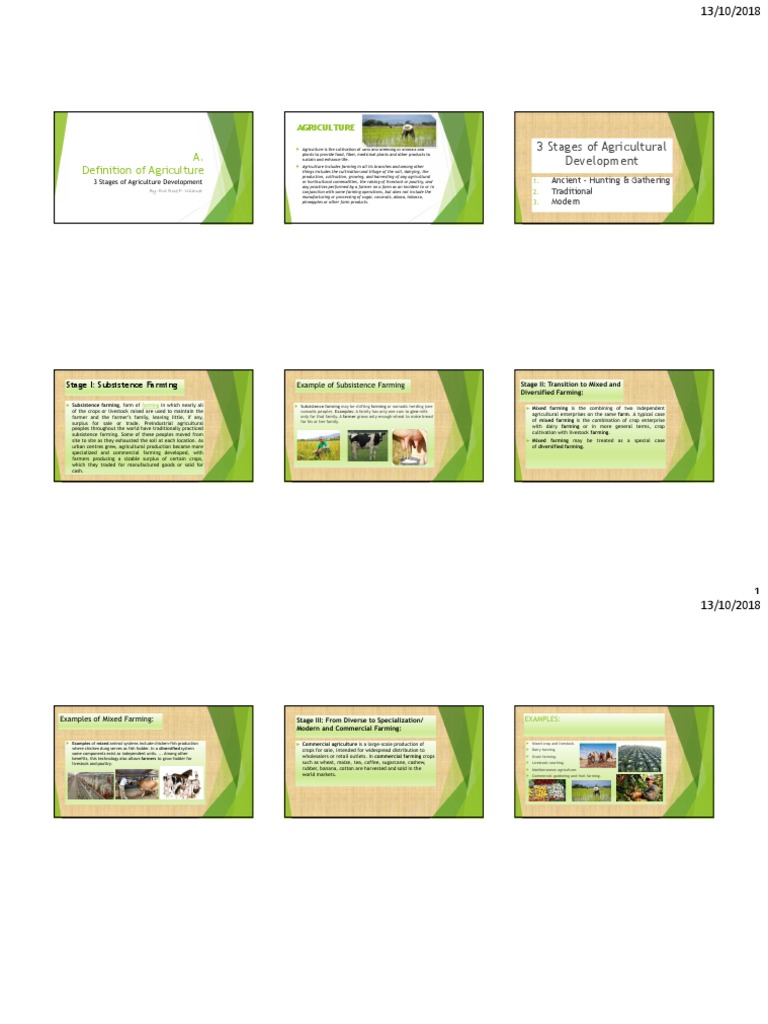A. Definition of Agriculture: 3 Stages of Agricultural Development ...