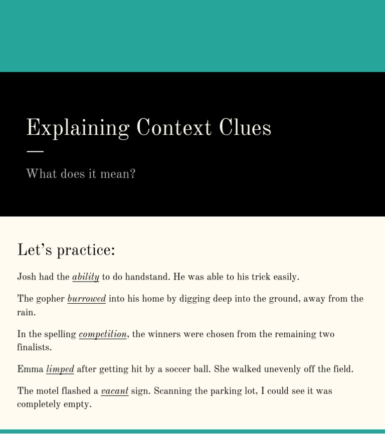 Explaining Context Clues | PDF