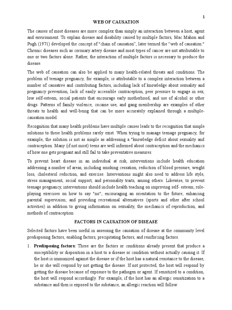 Web of Causation | PDF | Outbreak | Hiv/Aids