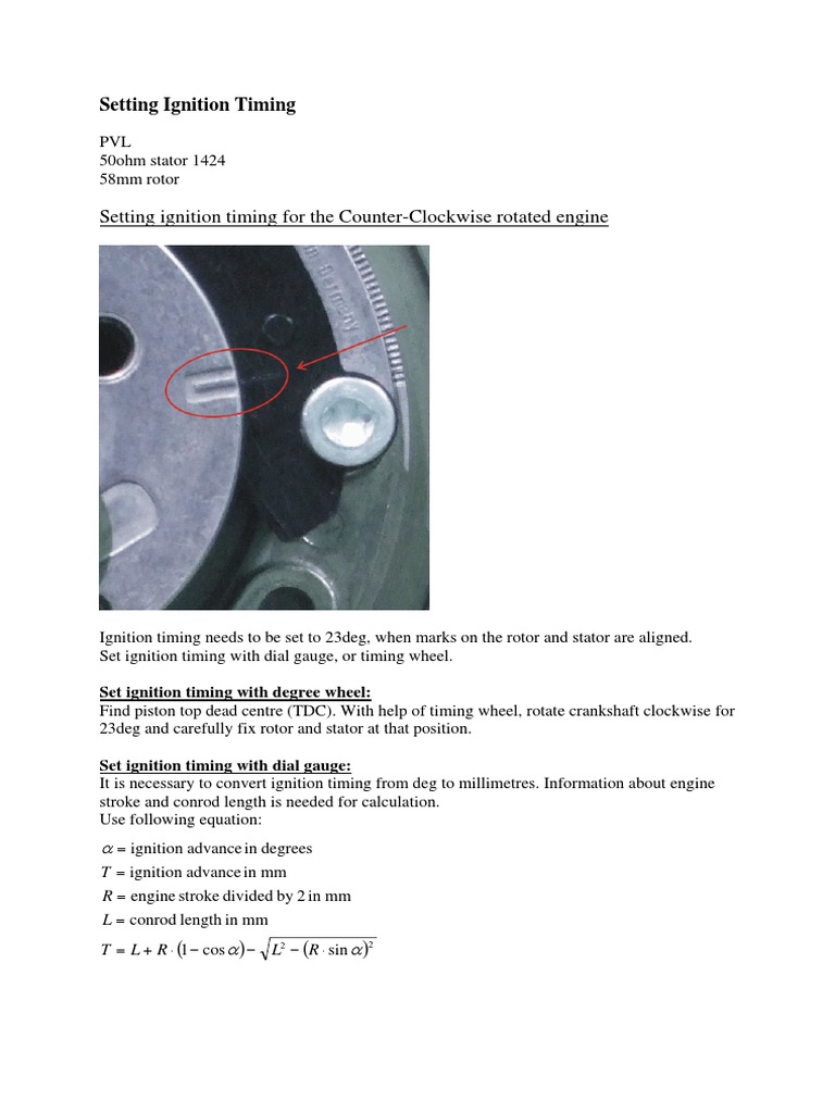 Setting Ignition Timming PVL | PDF | Vehicle Parts | Vehicle Technology