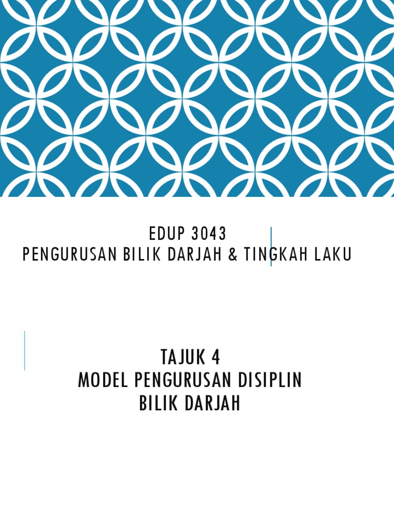 EDUP 3043 Tajuk 4 Model Pengurusan Disiplin BD | PDF
