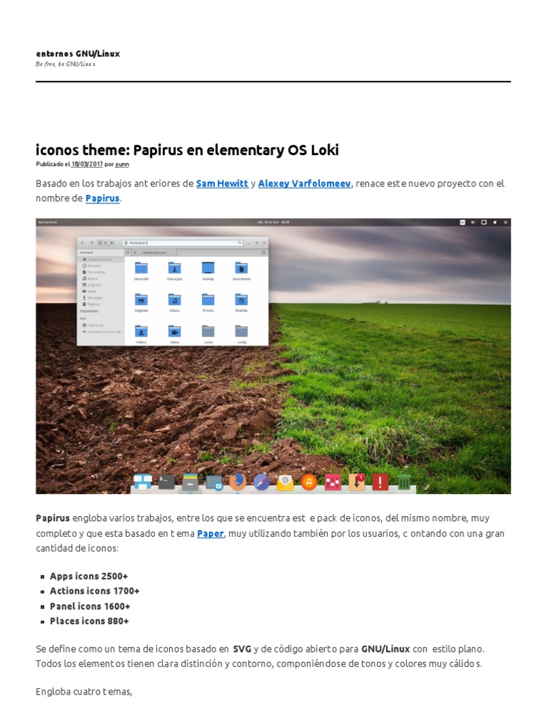 Iconos Theme - Papirus en Elementary OS Loki - Entornos GNU - Linux | PDF | Contenido libre ...