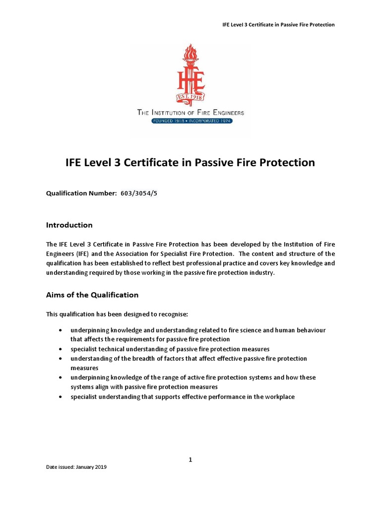 226 IFE Level 3 Certificate in Passive Fire Protection | PDF | Duct ...