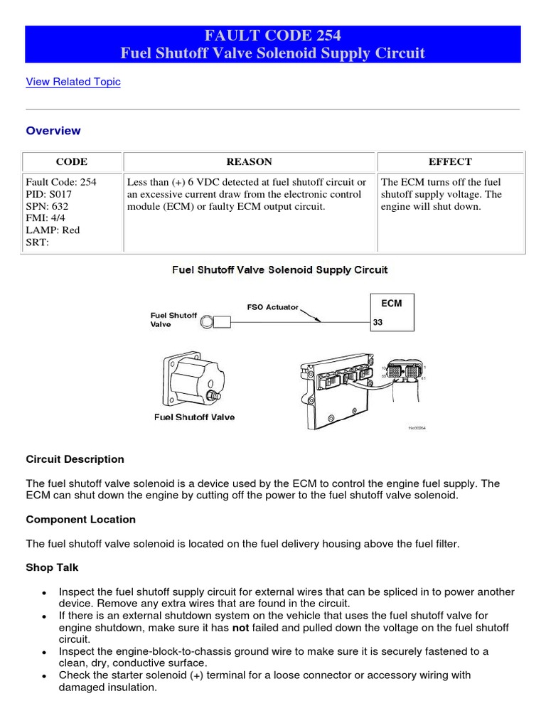 Fault Code 254 | Electrical Connector | Vacuum Tube