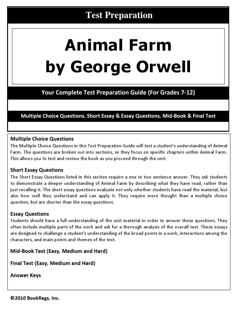 Animal Farm Test Preparation Sample Pages | PDF