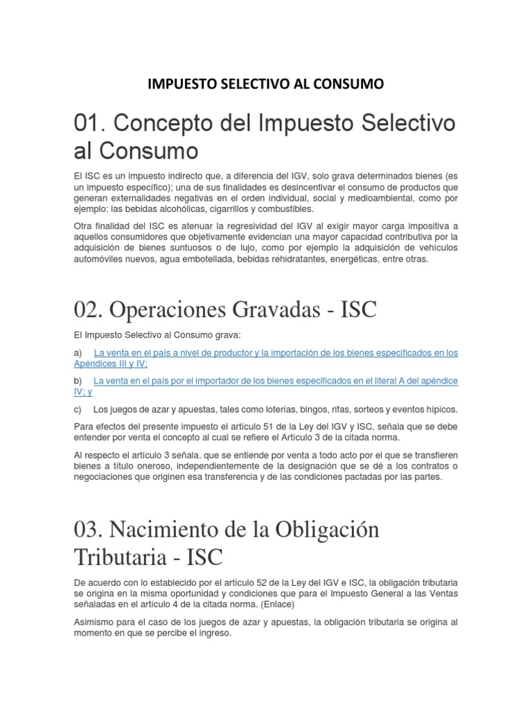Isc Sunat Pdf Bienes Impuestos