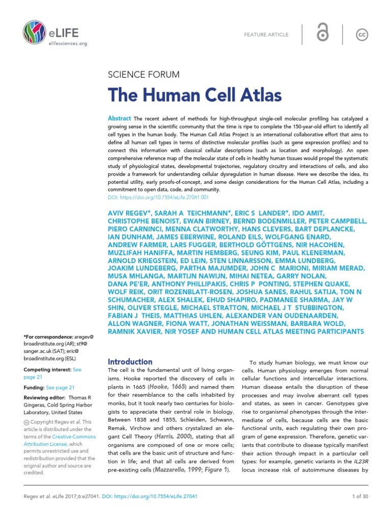 The Human Cell Atlas PDF | PDF | Dna Sequencing | Biology
