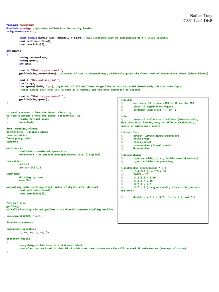 UCLA CS31 Midterm 1 Test Notes | PDF | Computer Engineering | Computer ...