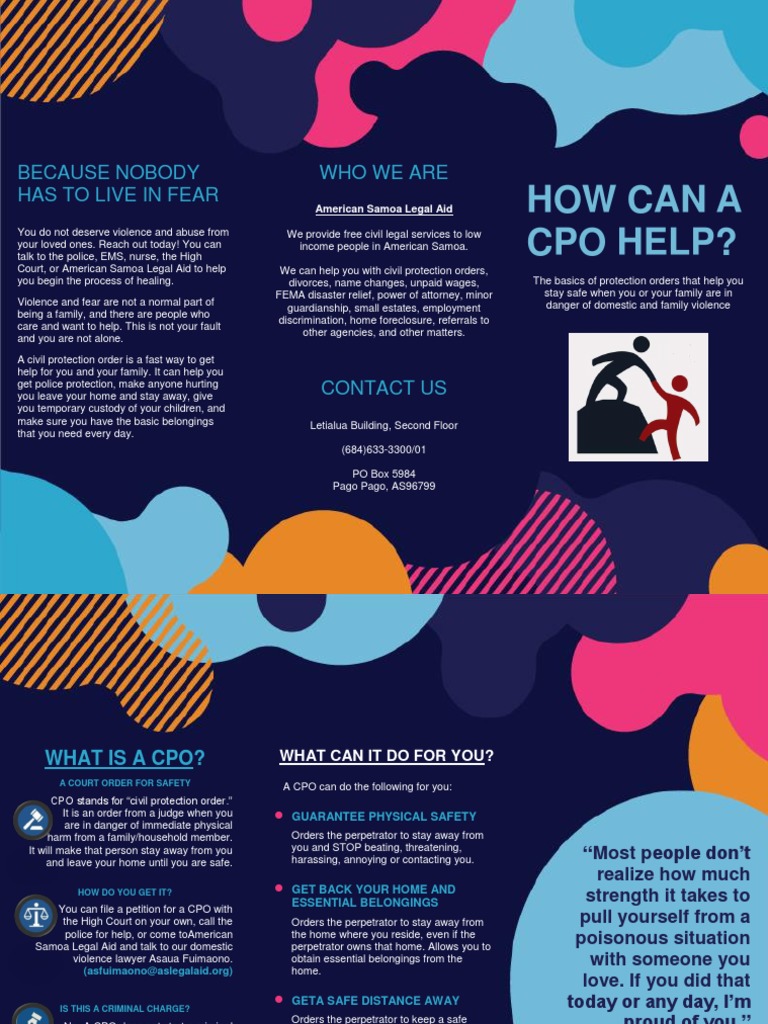 What Is A CPO Brochure - 1-31-19 | PDF | Restraining Order | Child Custody