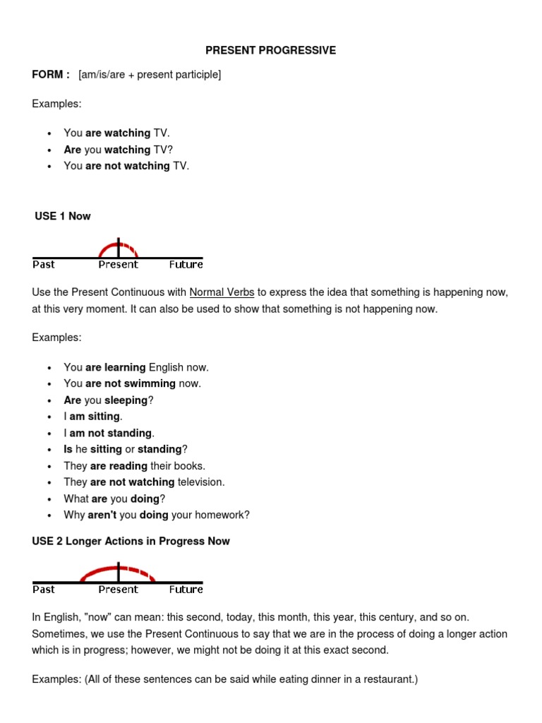 Present Progressive Explanation | PDF | Linguistic Typology ...