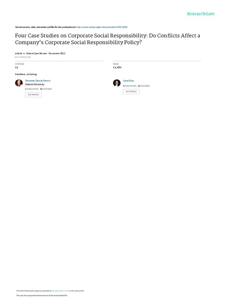 Four Case Studies On CSR | PDF | Class Action | Corporate Social ...