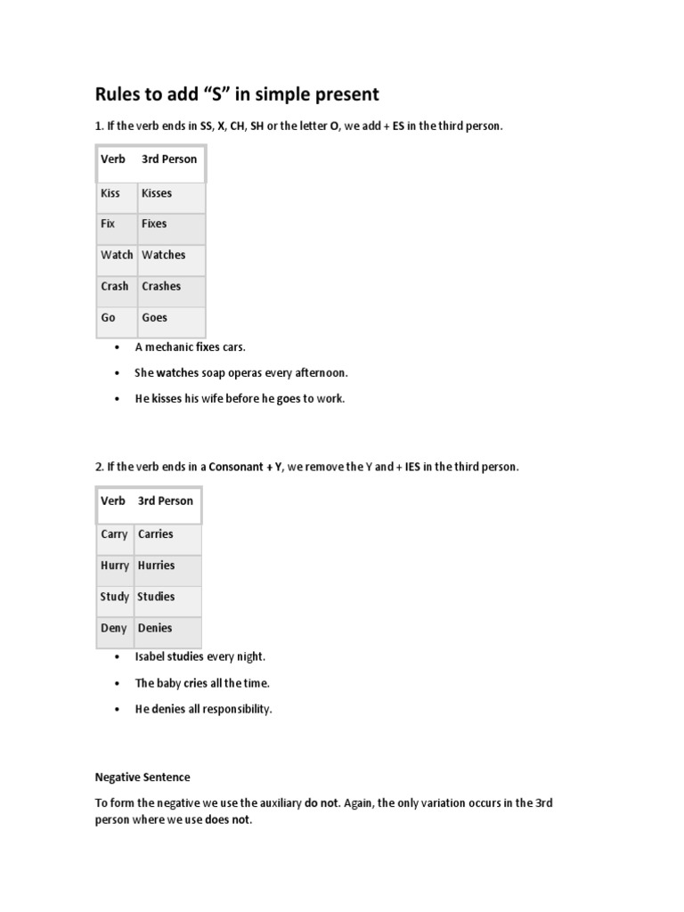 Rules To Add S | PDF