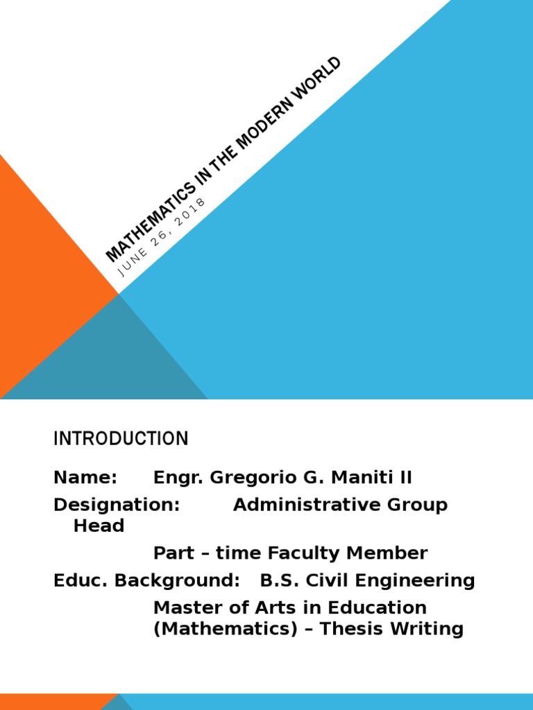 Mathematics in The Modern World - Mathematics in Our World | PDF ...