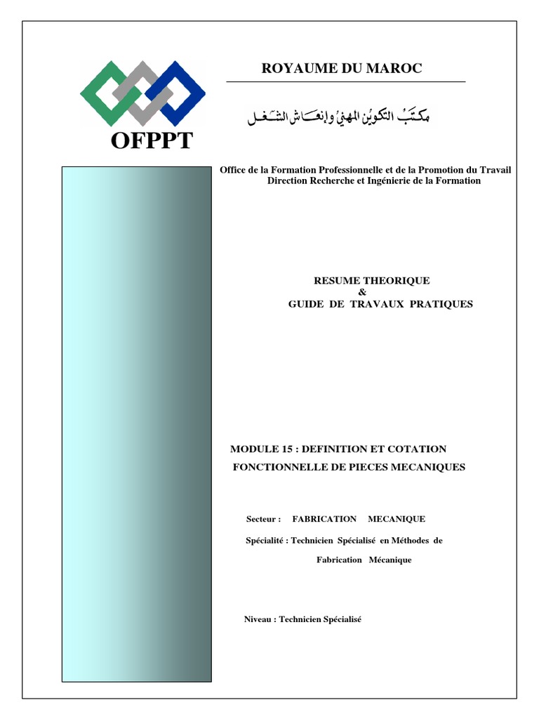 Définition Et Cotation Fonctionnelle Des Pièces Mécaniques PDF | PDF ...