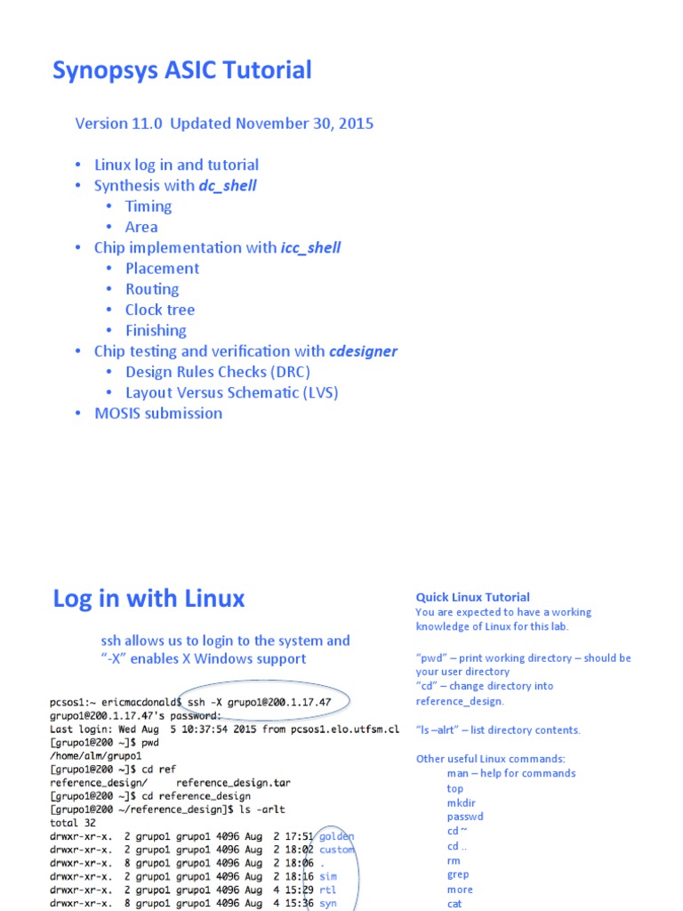 Synopsys Tutorial v11 PDF | PDF | Digital Electronics | Computing