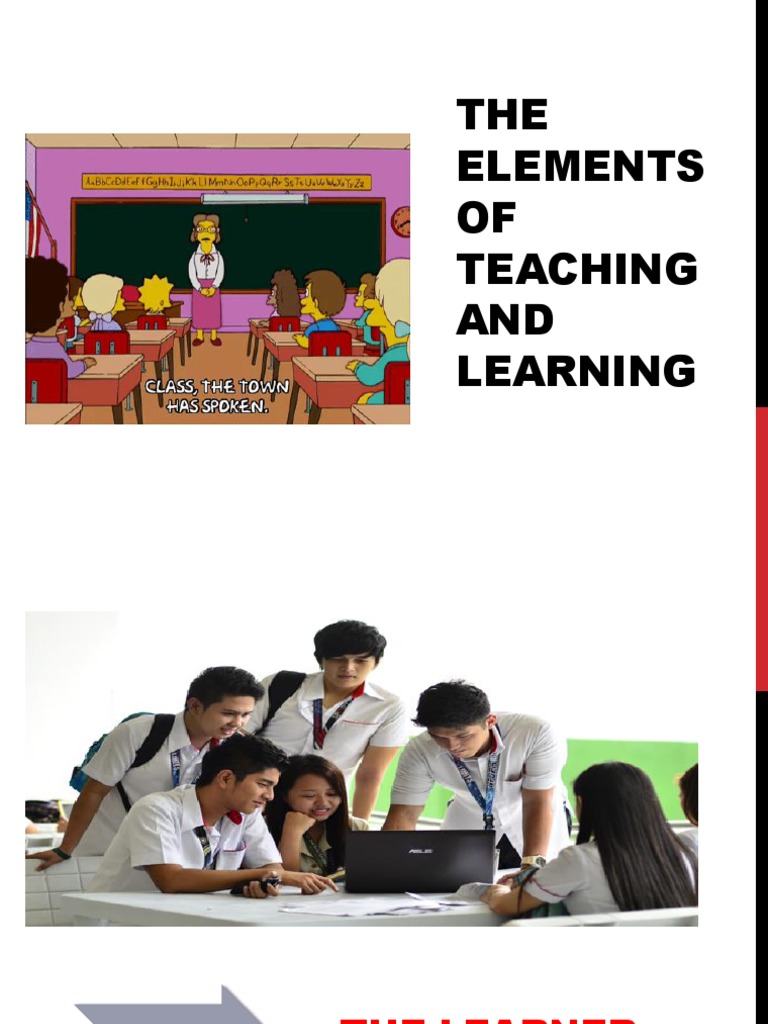 THE Elements OF Teaching AND Learning | PDF | Classroom | Learning