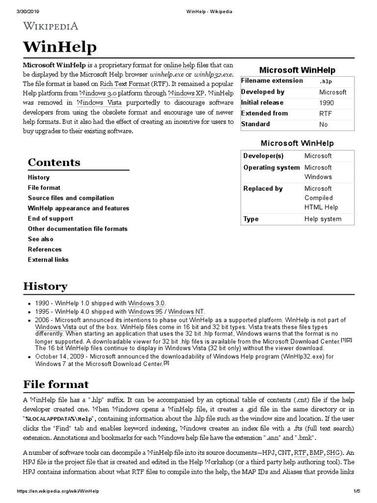 Microsoft Winhelp | PDF | System Software | Microsoft Windows