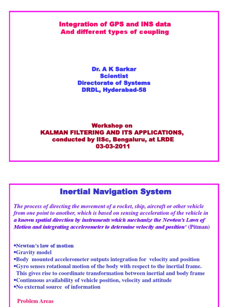 Integration of GPS and INS Data and Different Types of Coupling | PDF ...