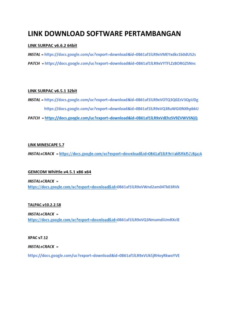 Link Download Software Pertambangan | PDF