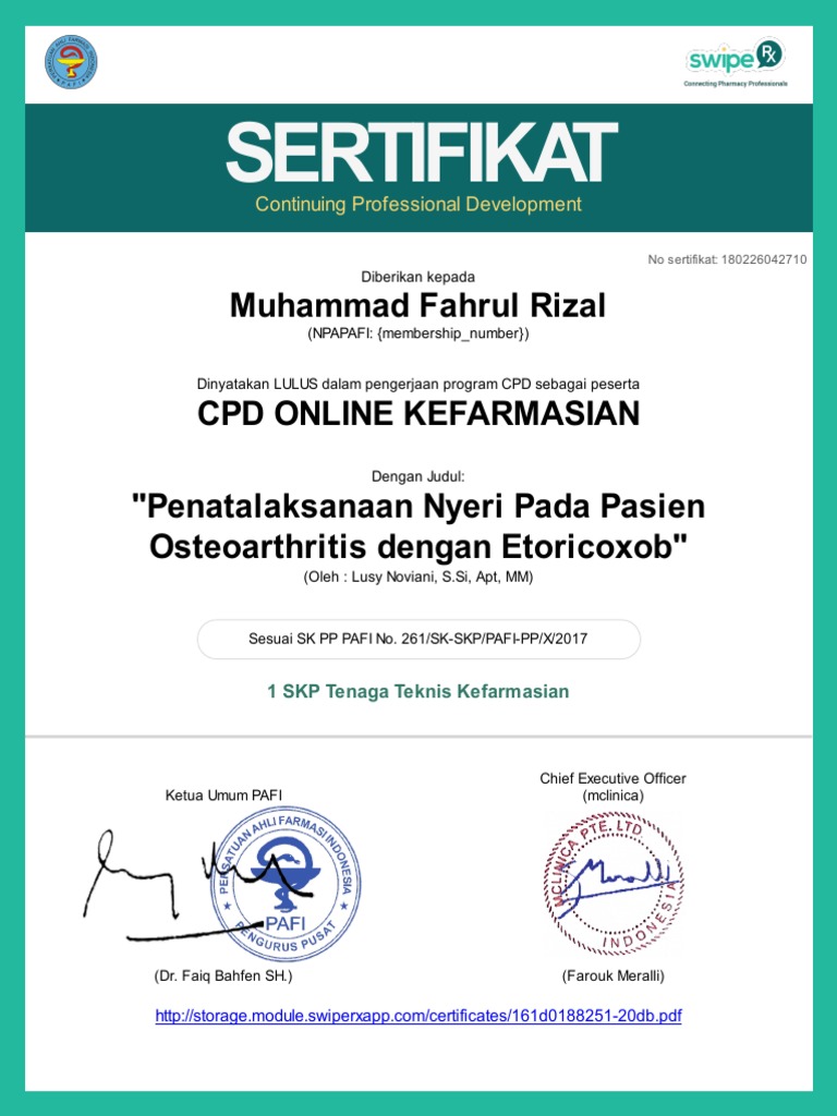 Sertifikat CPD | PDF