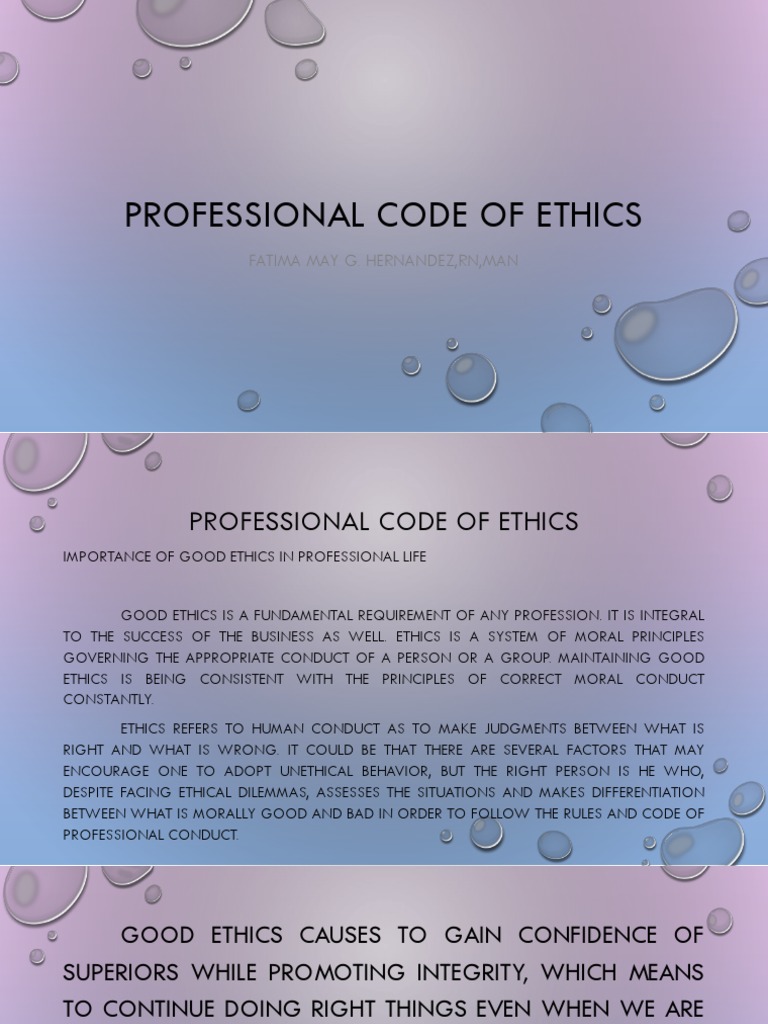 Professional Code of Ethics | PDF | Psychotherapy | Physical Therapy