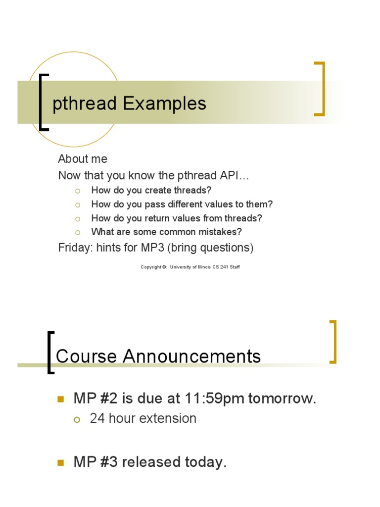 10 Pthread Examples PDF | PDF | Software Engineering | Areas Of ...