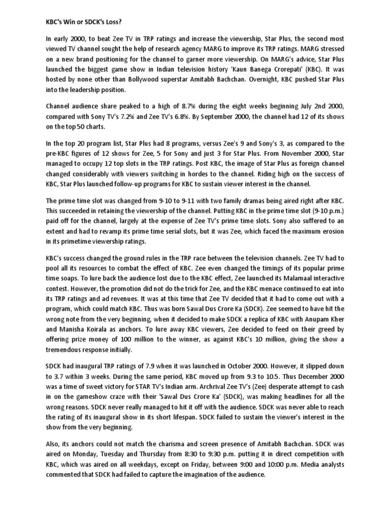 Case Study of MPOB | PDF | Entertainment | Entertainment (General)