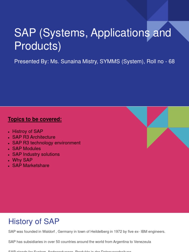 Overview of SAP Systems and Solutions | PDF