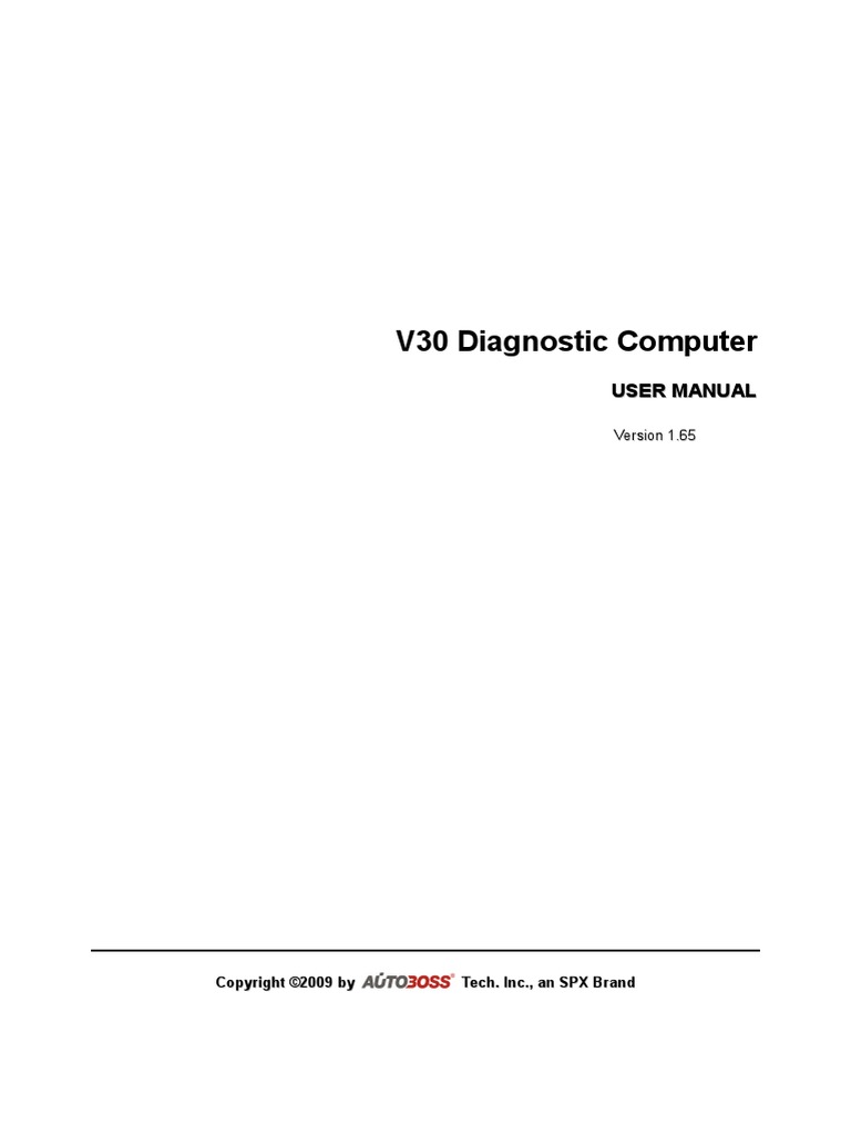 V30 Diagnostic Computer: U S E R M A N U A L | PDF | Microsoft Windows ...