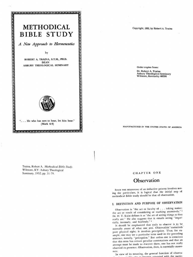 Methodical Bible Study: A New Approach To Hermeneutics | PDF | Verb | Adjective