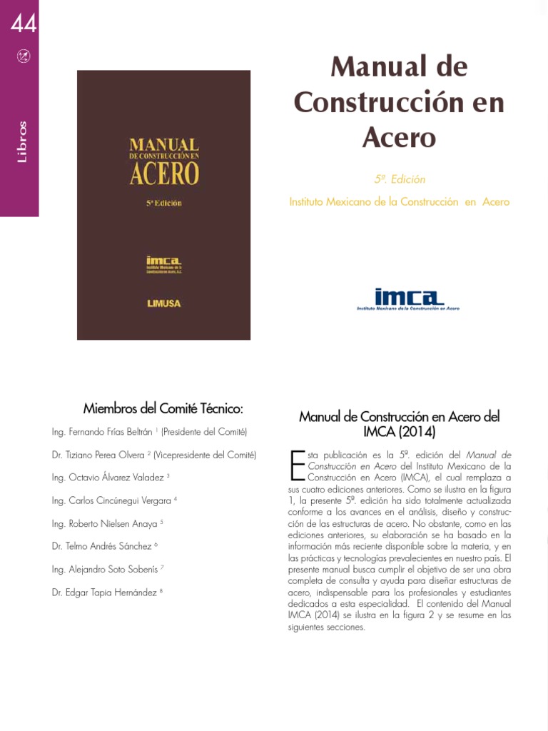 Manual IMCA de Construcción en Acero | PDF | Acero | Diseño