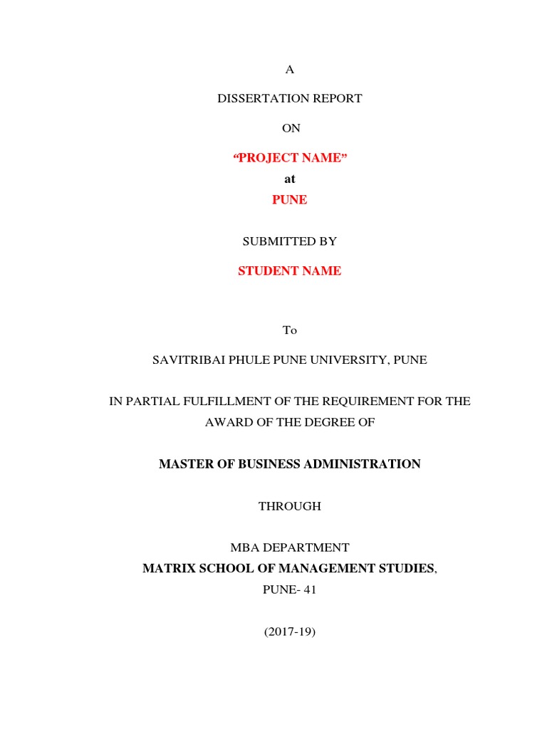 Dissertation Report Format | PDF | Thesis | Academic Degree