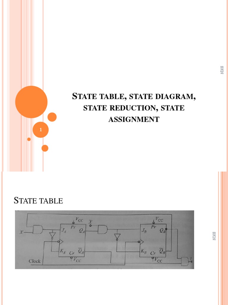 Tate Table State Diagram State Reduction State Assignment | PDF ...