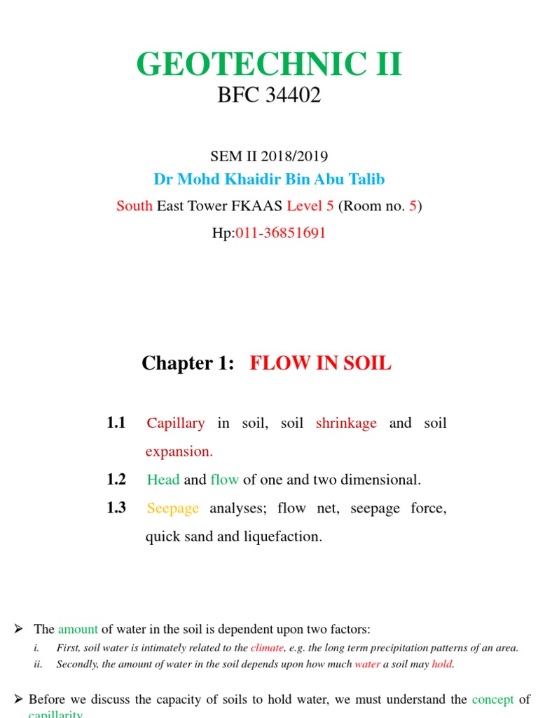 Soil Capillarity and Flow Dynamics | PDF | Fluid Dynamics | Soil Mechanics
