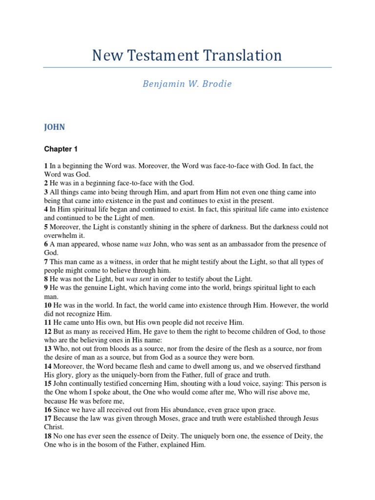 New Testament Translation PDF | Download Free PDF | Justification ...