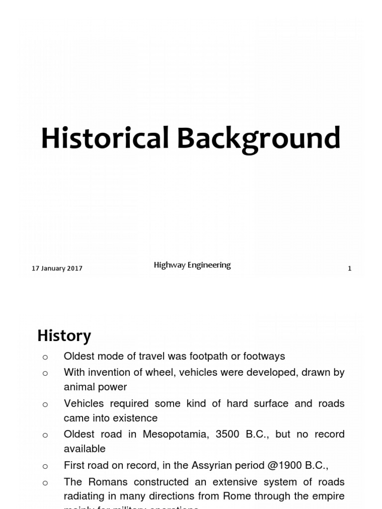 02 Historical Background | PDF | Road | Road Surface