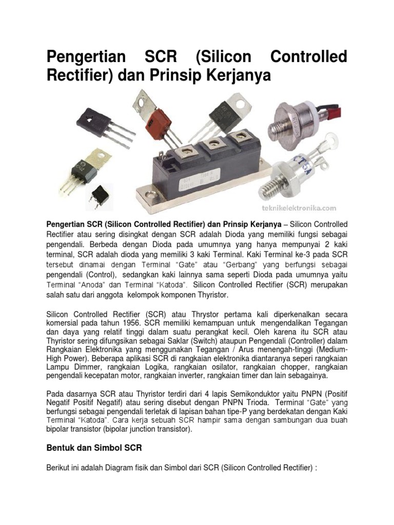 Pengertian dan Fungsi SCR dalam Elektronika | PDF