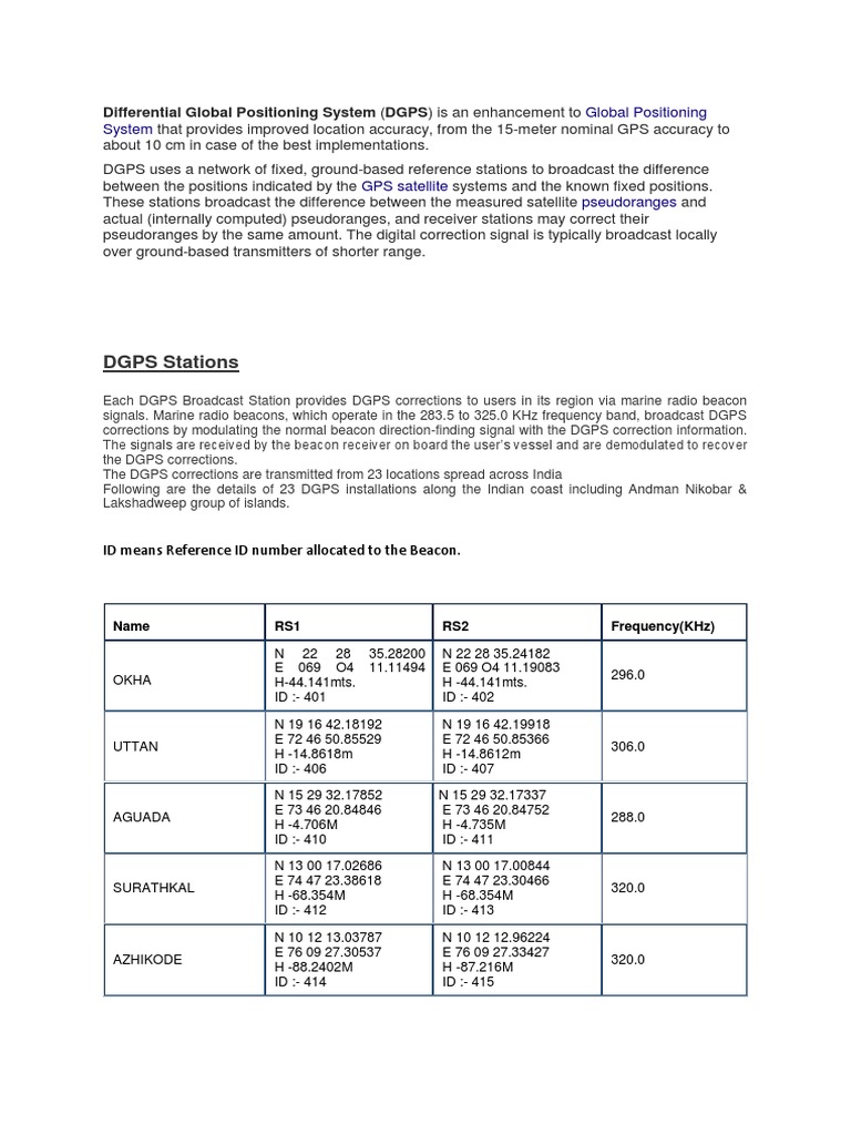 Differential Global Positioning System | PDF | Global Positioning ...