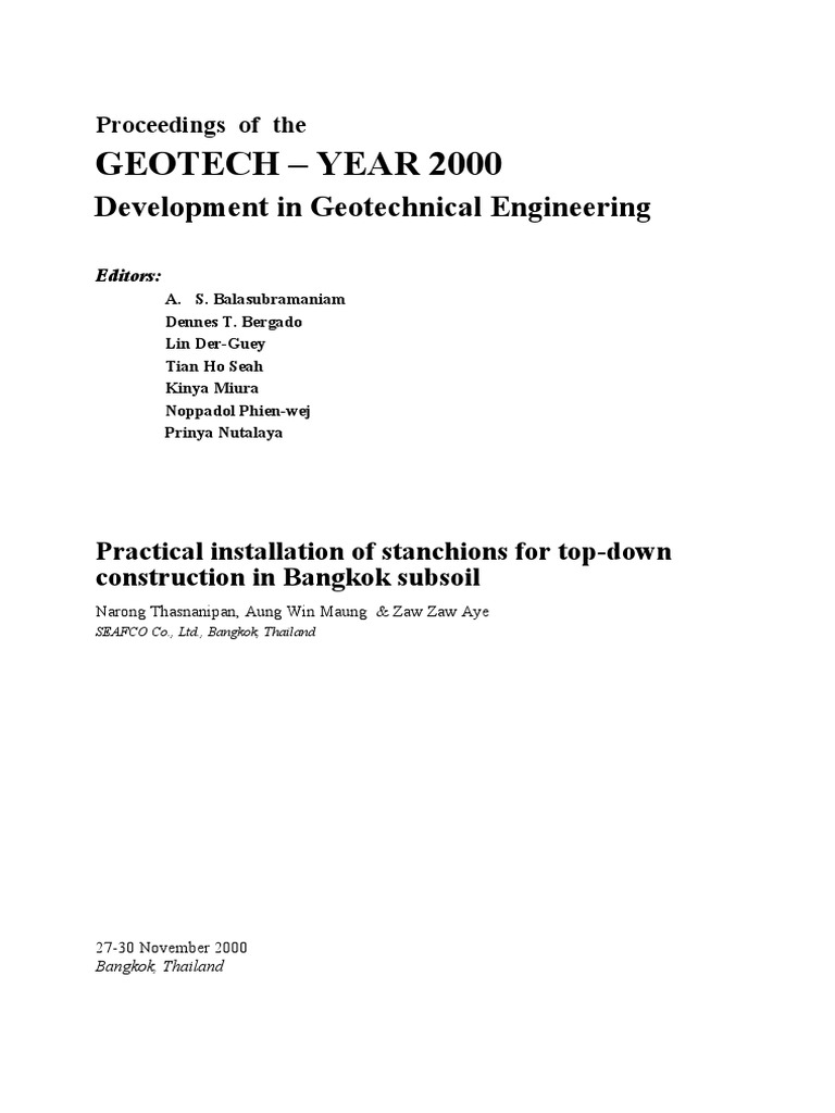 Geotech - Year 2000: Development in Geotechnical Engineering | PDF ...