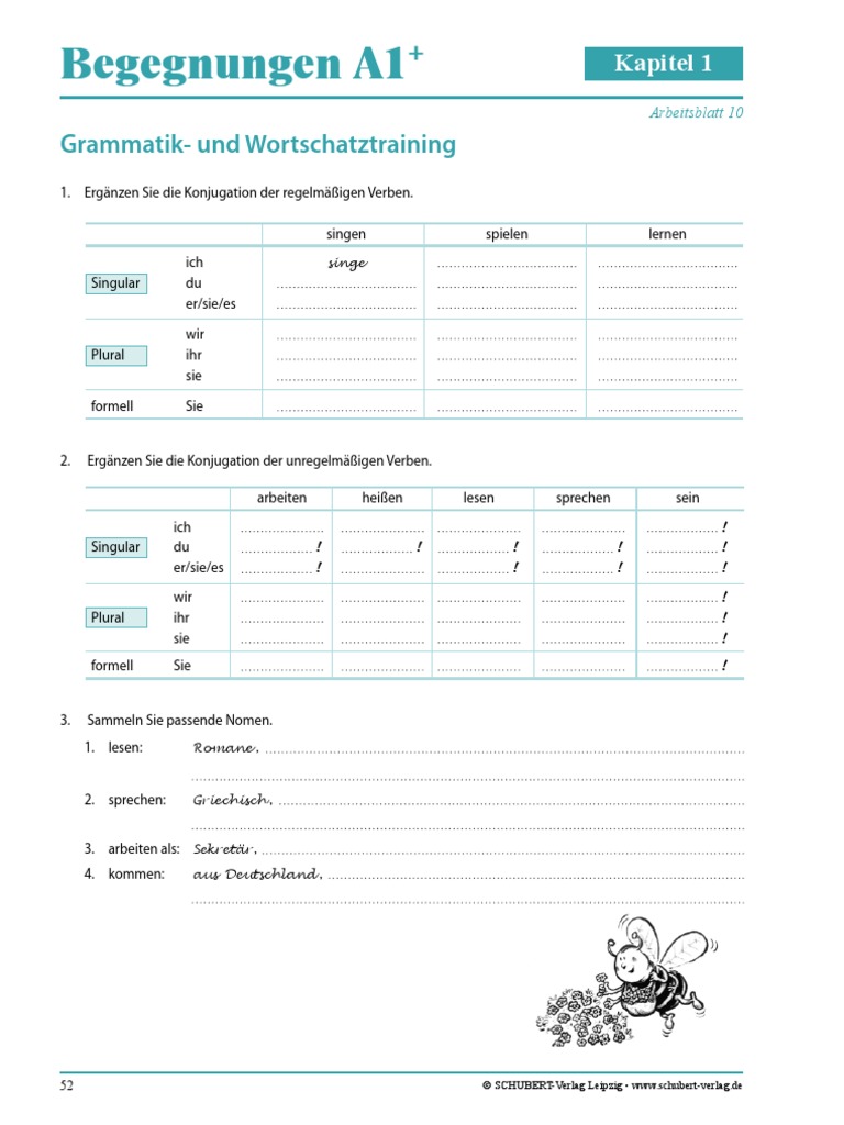 A1 Arbeitsblatt Kap1-10 PDF | PDF