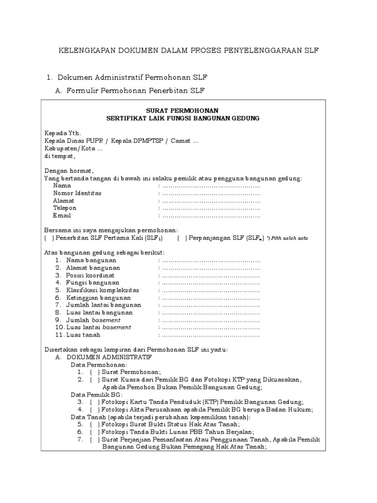 Panduan Lengkap Dokumen SLF | PDF