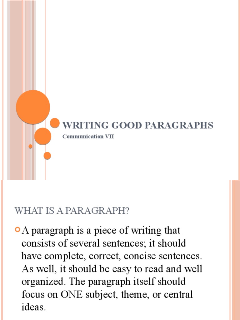 Writing Good Paragraphs | PDF