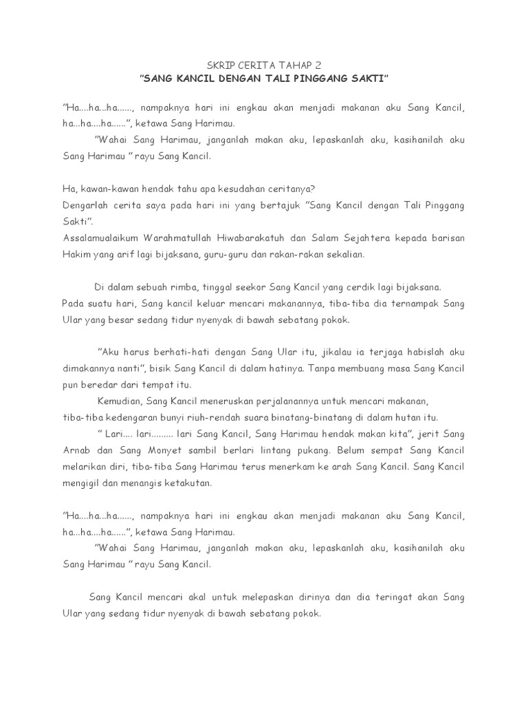 Skrip Cerita Tahap 2 | PDF