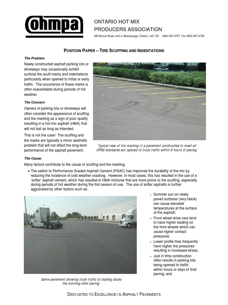 Tire Scuffing on New Asphalt Explained | PDF | Road Surface | Tire